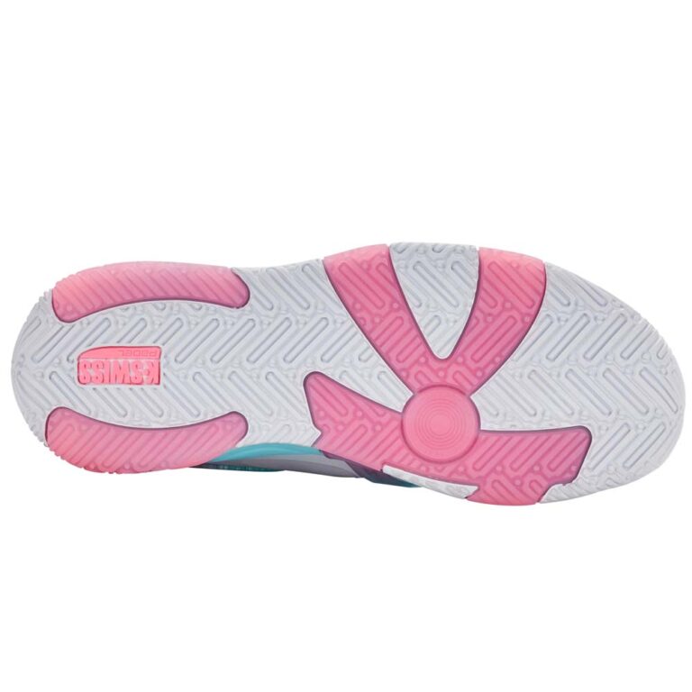 K-Swiss Womens K-Frame Padel Shoes (White/Soft Neon Blue/Neon Bubblegum ...