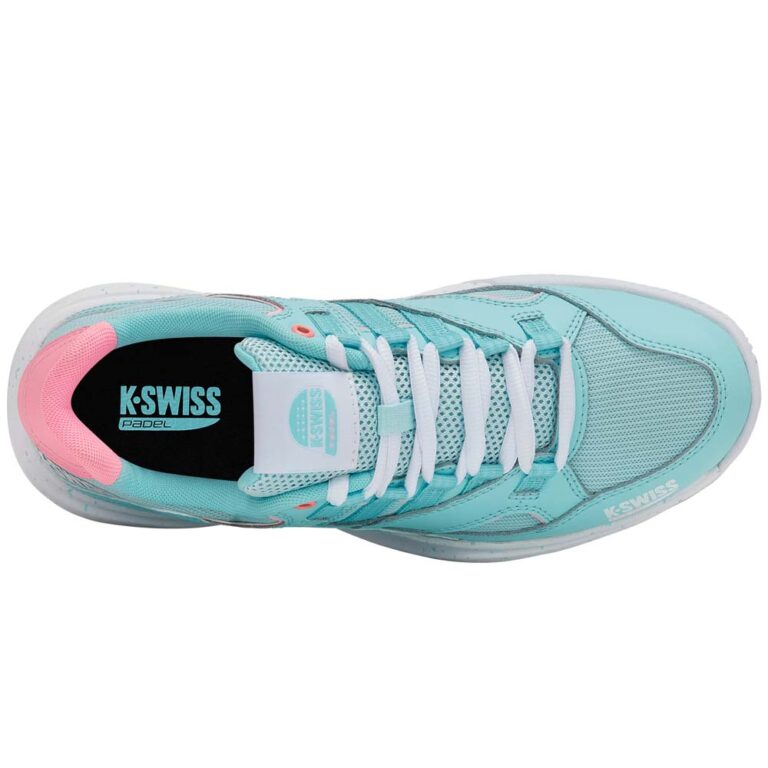 K-Swiss Womans Tura Team Padel Shoes (Soft Neon Blue/White/Blue Glow ...